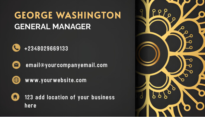 Plantilla de Gold and black business complimentary card | PosterMyWall