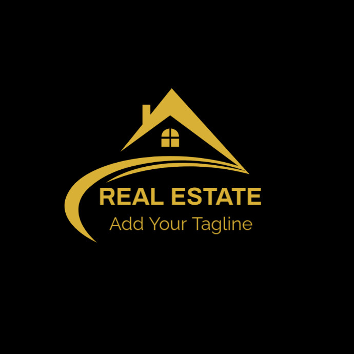 Gold and Black Classic Luxury House Real Estate Design Logo Template ...