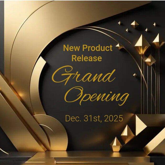 Gold and black grand opening stage template | PosterMyWall