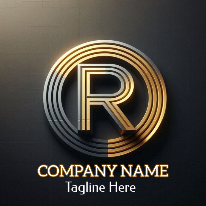 Gold and black letter R business/ company brand logo design Template ...