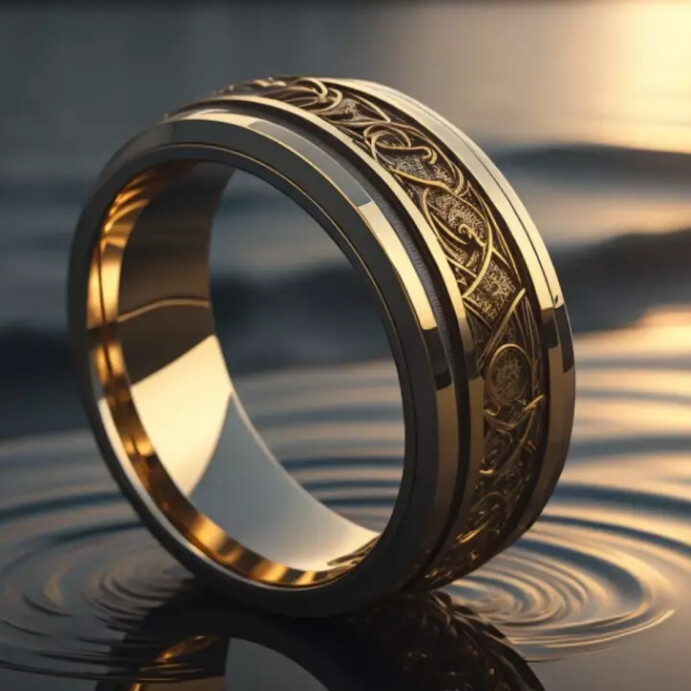 Gold and black ring shape Template | PosterMyWall