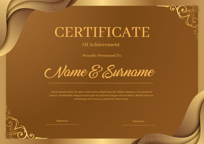 Copy of Gold and Brown Modern Best Participant Award Certificate A4 Landscape | PosterMyWall