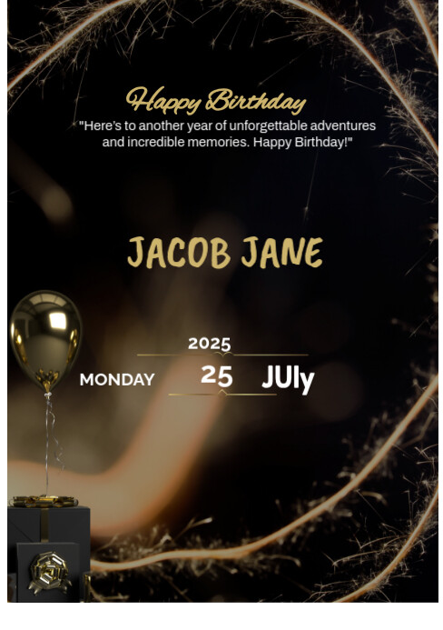 Copy of Gold and White Joy invitation card | PosterMyWall