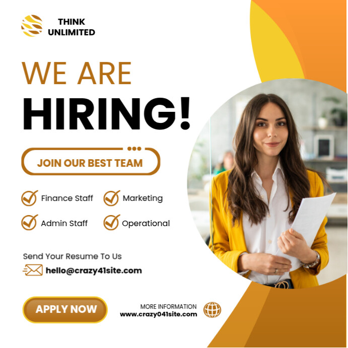 Gold And White Modern We Are Hiring Facebook Post Instagram Post ...