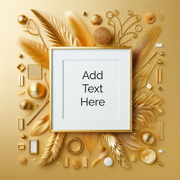 Gold background greeting frame template design/ greeting card frame ...