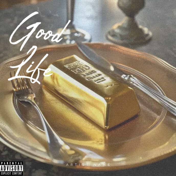 gold bar good life Album Cover Design templat Template | PosterMyWall