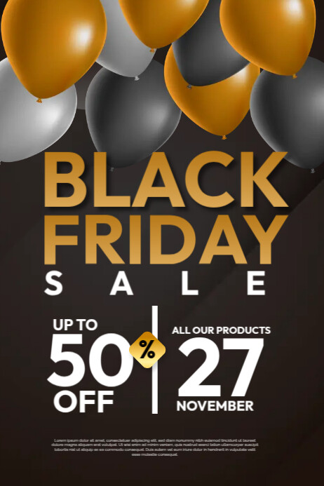 Gold Black Friday Sale Template | PosterMyWall