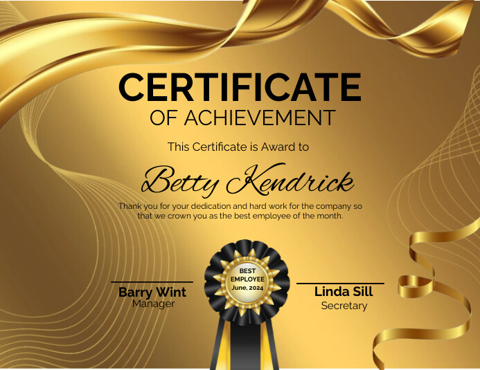 Gold Certificate Flyer Template | PosterMyWall