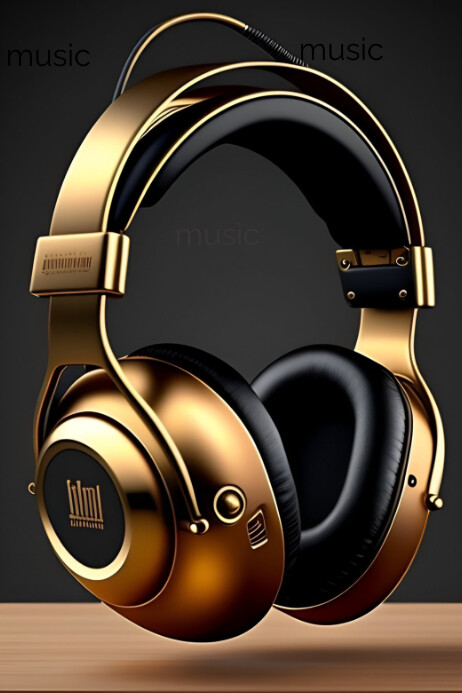 gold color head phone Template | PosterMyWall