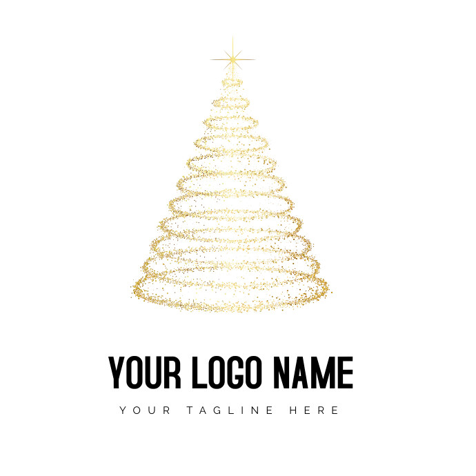 Copy of Gold-colored Christmas tree illustration | PosterMyWall