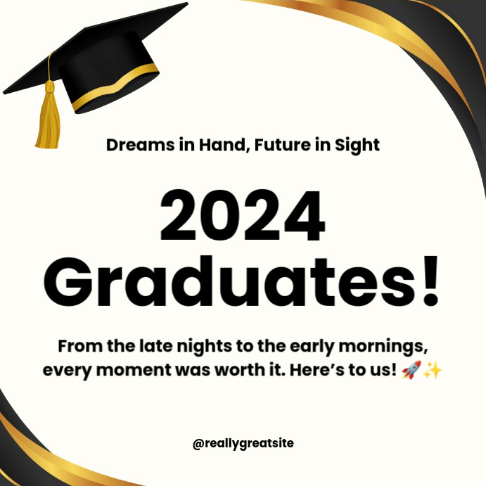 Gold Congratulations Graduates Instagram Post Template | PosterMyWall