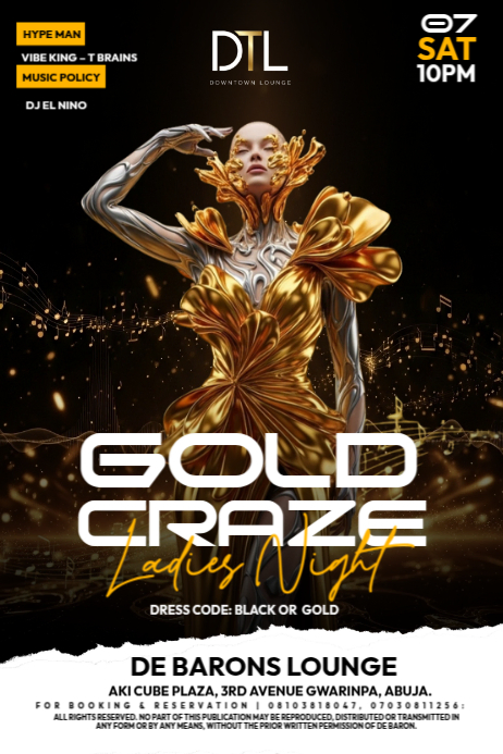 Gold Craze Luxury Night Template | PosterMyWall