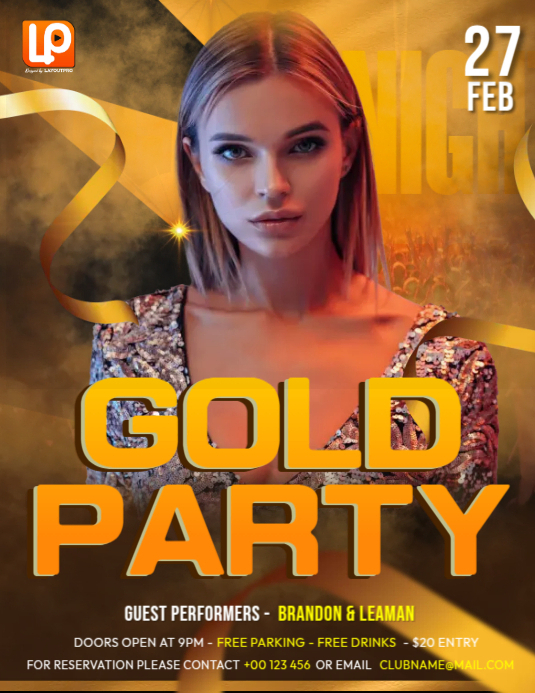 Gold DJ Party Template | PosterMyWall