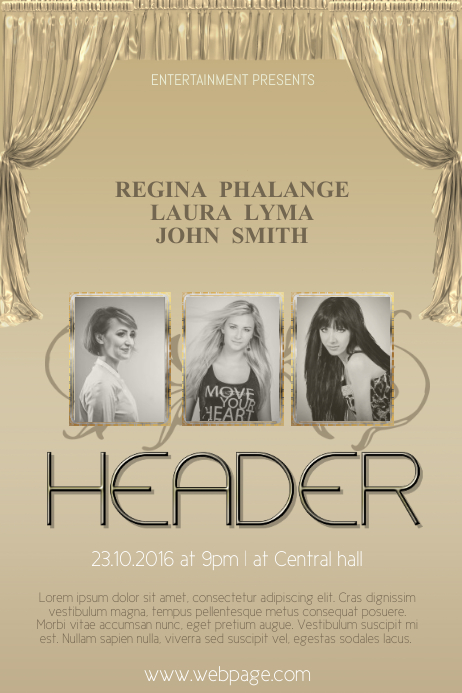 Gold elegant concert Flyer Template | PosterMyWall