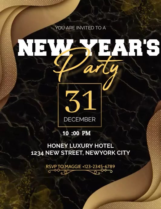 Printable Hotel Party Invitatoions Year End Party Invitation Vector