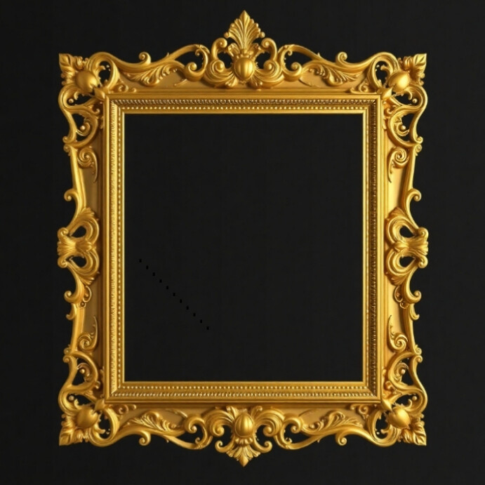 Gold Frame Black Background Instagram Post Template | PosterMyWall