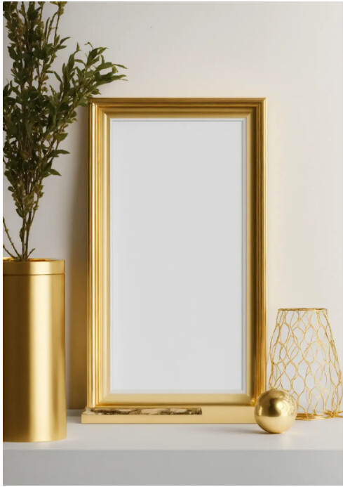 Gold Frame Mockup Template | PosterMyWall