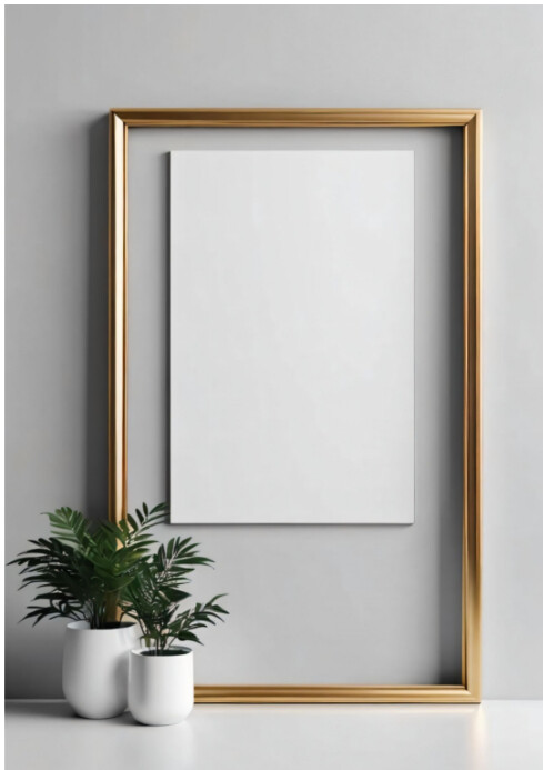 Gold frame template with floral decoration for wedding anniversary ...