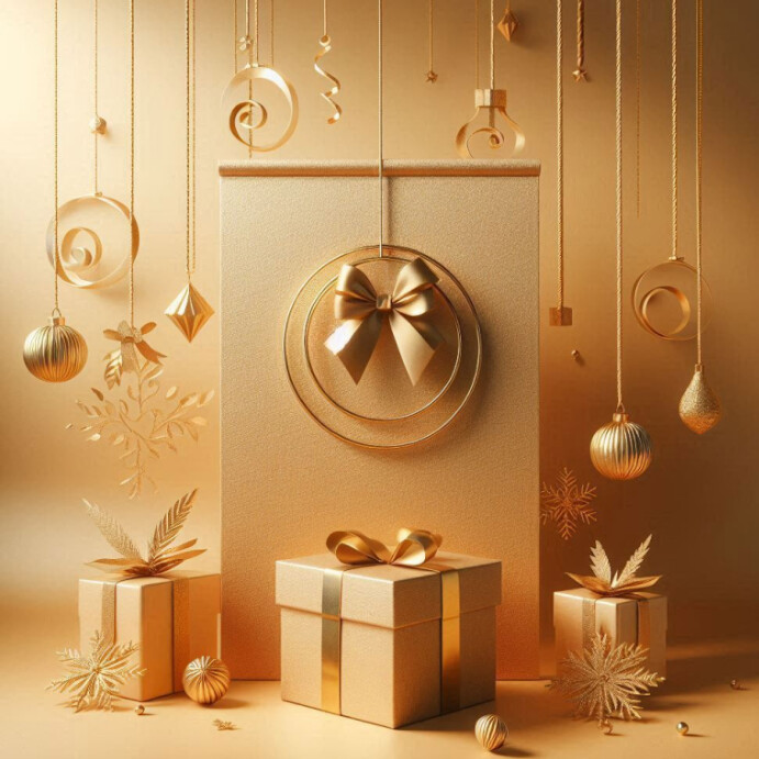 Plantilla de Gold giveaway box | PosterMyWall