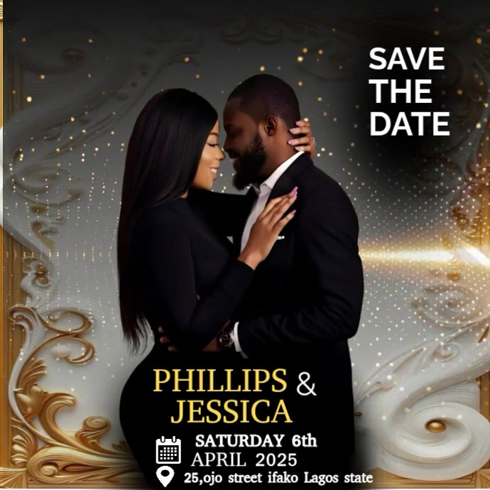 Plantilla de Gold Gradient Luxury Wedding Save The Date Video Template ...