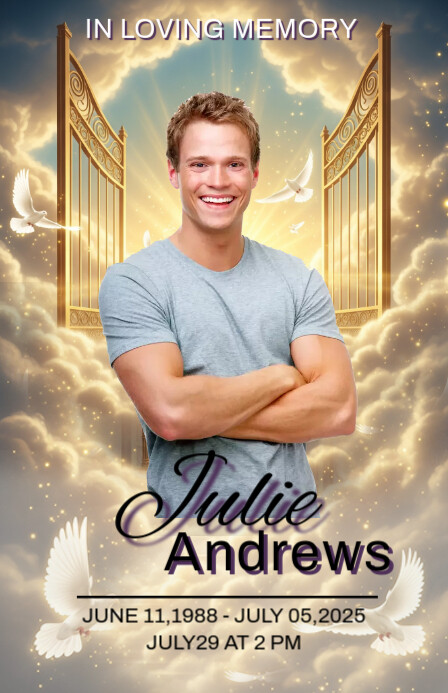 Gold heavenly sky background funeral Template | PosterMyWall