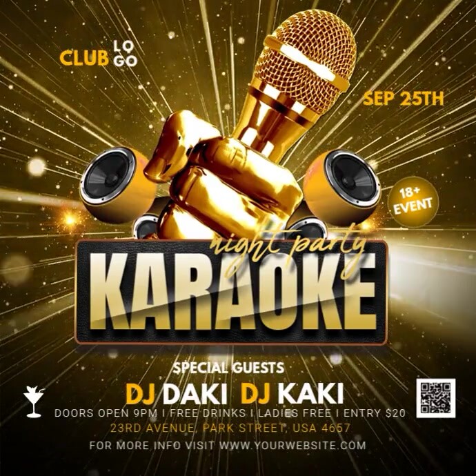 Gold Karaoke Party Template | PosterMyWall