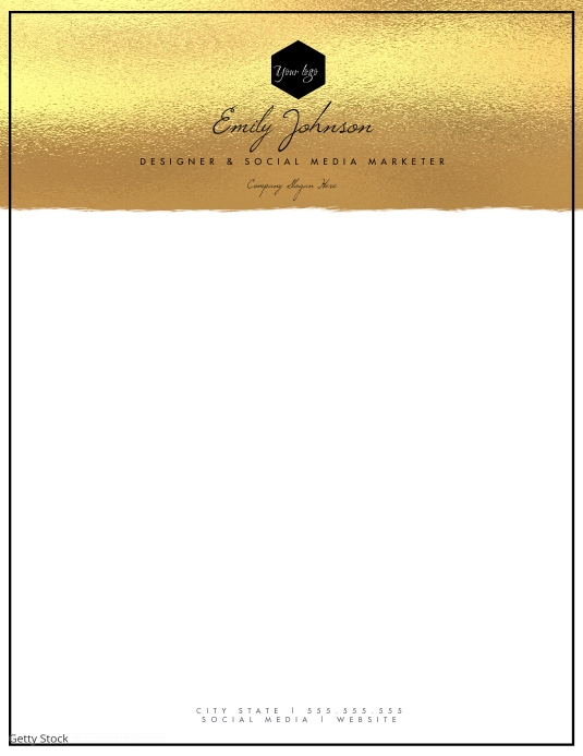 Copy of Gold Letterhead Business Stationery | PosterMyWall