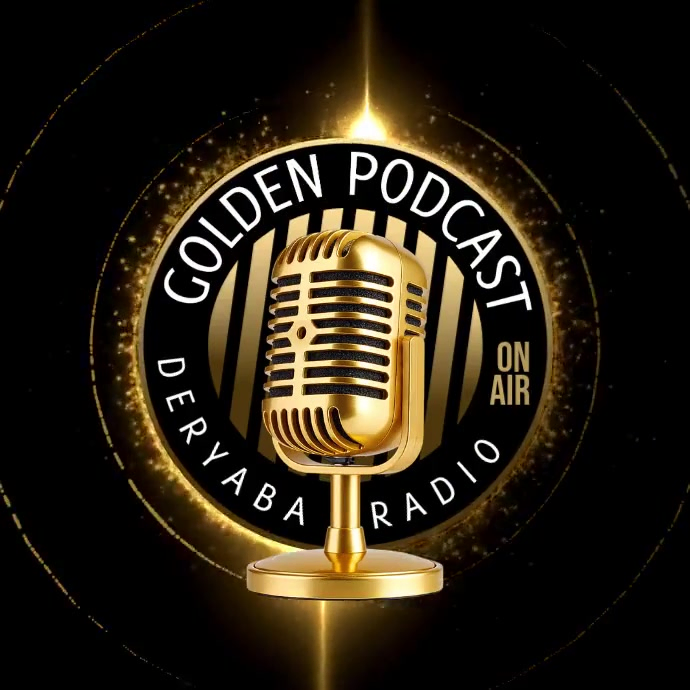 Gold Mic Microphone Video Logo Radio Rec Podcast Template | PosterMyWall