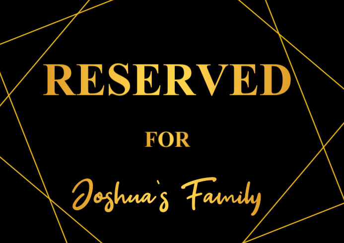 Copy of Gold Modern & Minimal Reserved Seating Sign A4 | PosterMyWall