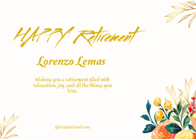 Gold Modern & Minimal Happy Retirement Card Postcard Template ...