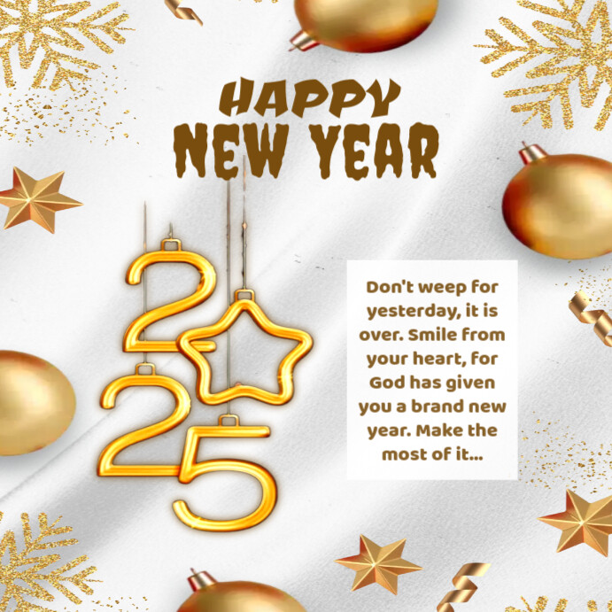 Gold new year post Template | PosterMyWall