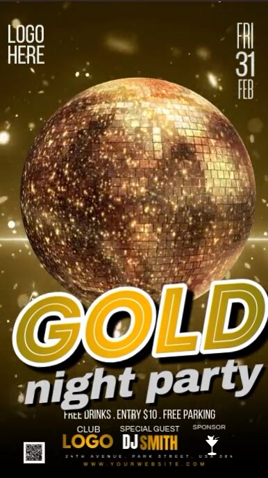 Gold Night Party Template | PosterMyWall