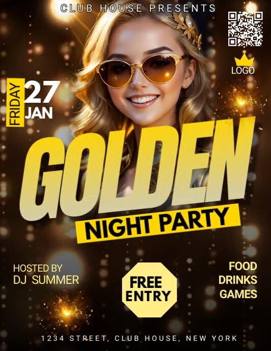 gold night party Templat | PosterMyWall