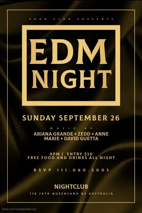 Gold Night Poster Template | PosterMyWall