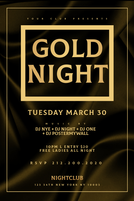 GOLD NIGHT Poster Template | PosterMyWall