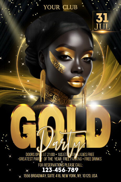 Copy of Gold Party Banner 4' × 6' | PosterMyWall