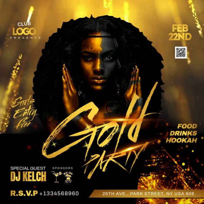 GOLD PARTY Template | PosterMyWall