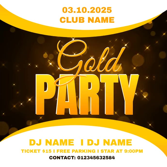 gold party Template | PosterMyWall