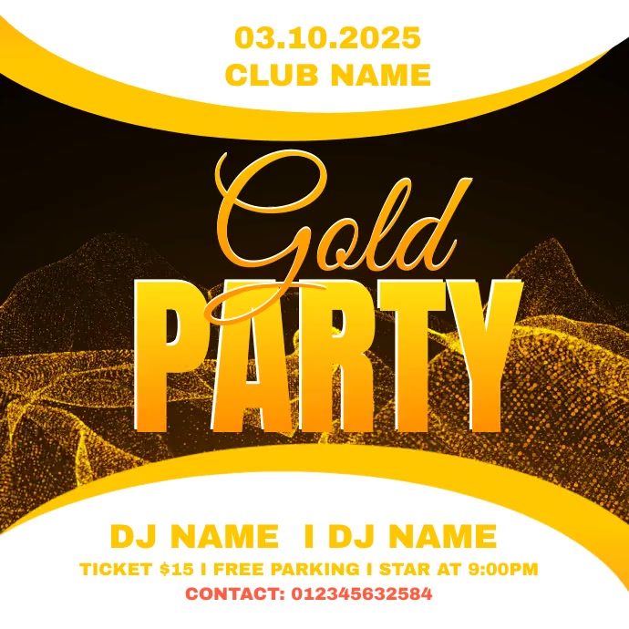 gold party Template | PosterMyWall