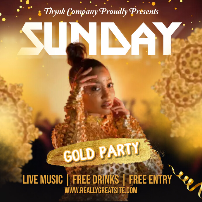 Gold Party Template | PosterMyWall