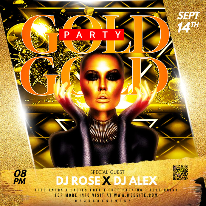 Gold Party Flyer Template | PosterMyWall