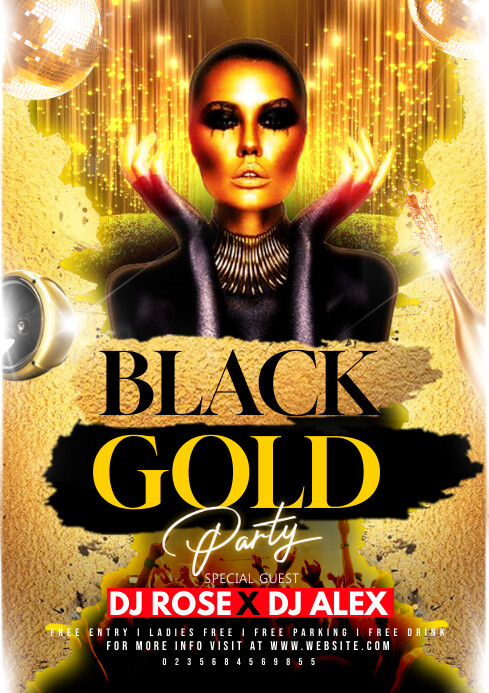 Gold Party Flyer Template | PosterMyWall
