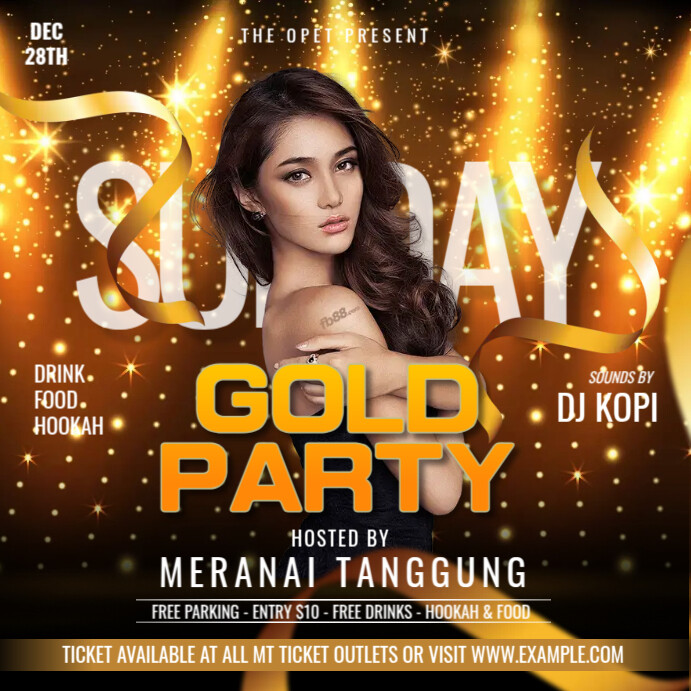 Gold Party Template | PosterMyWall