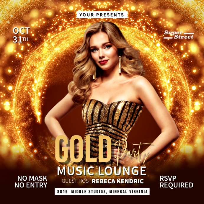 Gold Party Template | PosterMyWall