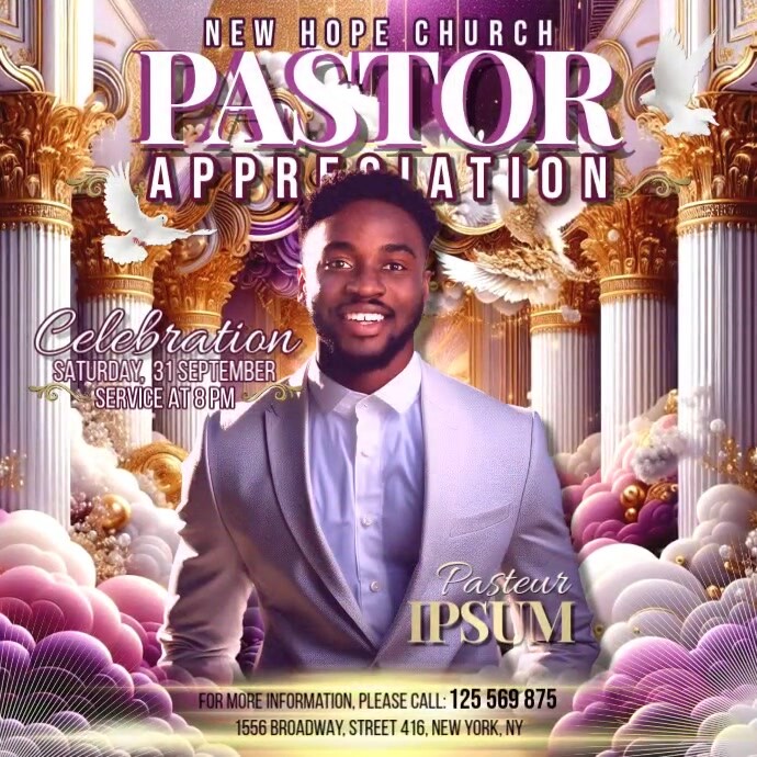 Plantilla de Gold Pastor Appreciation Church Instagram Post | PosterMyWall