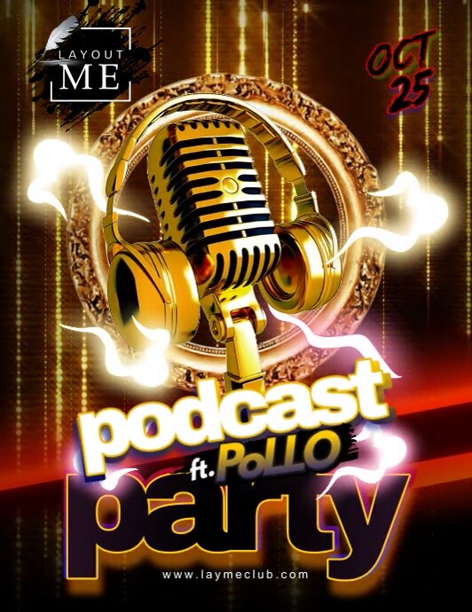 Gold Podcast Poster Template | PosterMyWall