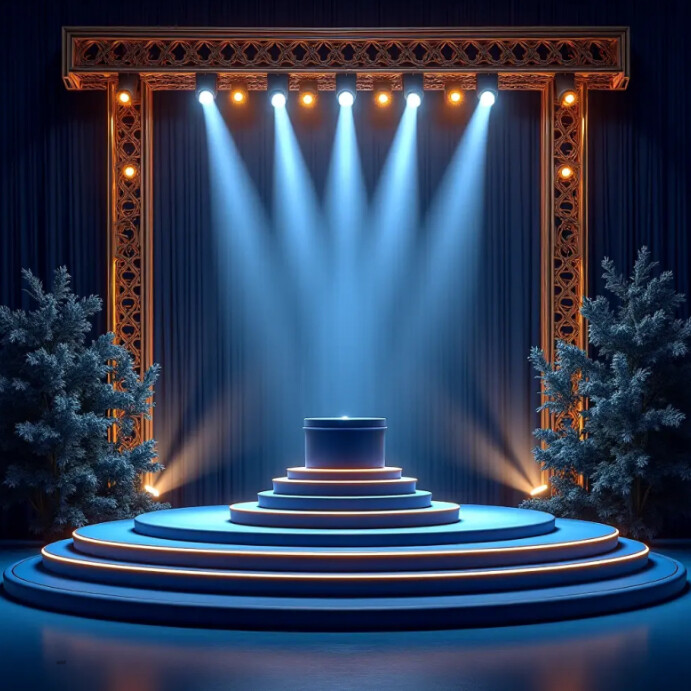 Gold podium background stage templaat | PosterMyWall