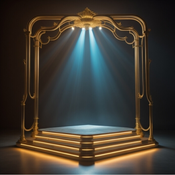 Gold podium stage light background Template | PosterMyWall