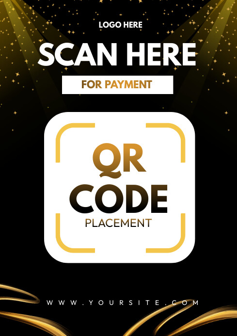 Gold Qr Code Flyers Template | PosterMyWall
