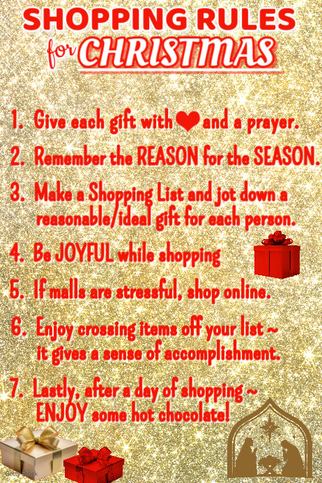 Copy of Gold/Red List-Based Christmas Shopping Rules Poster | PosterMyWall